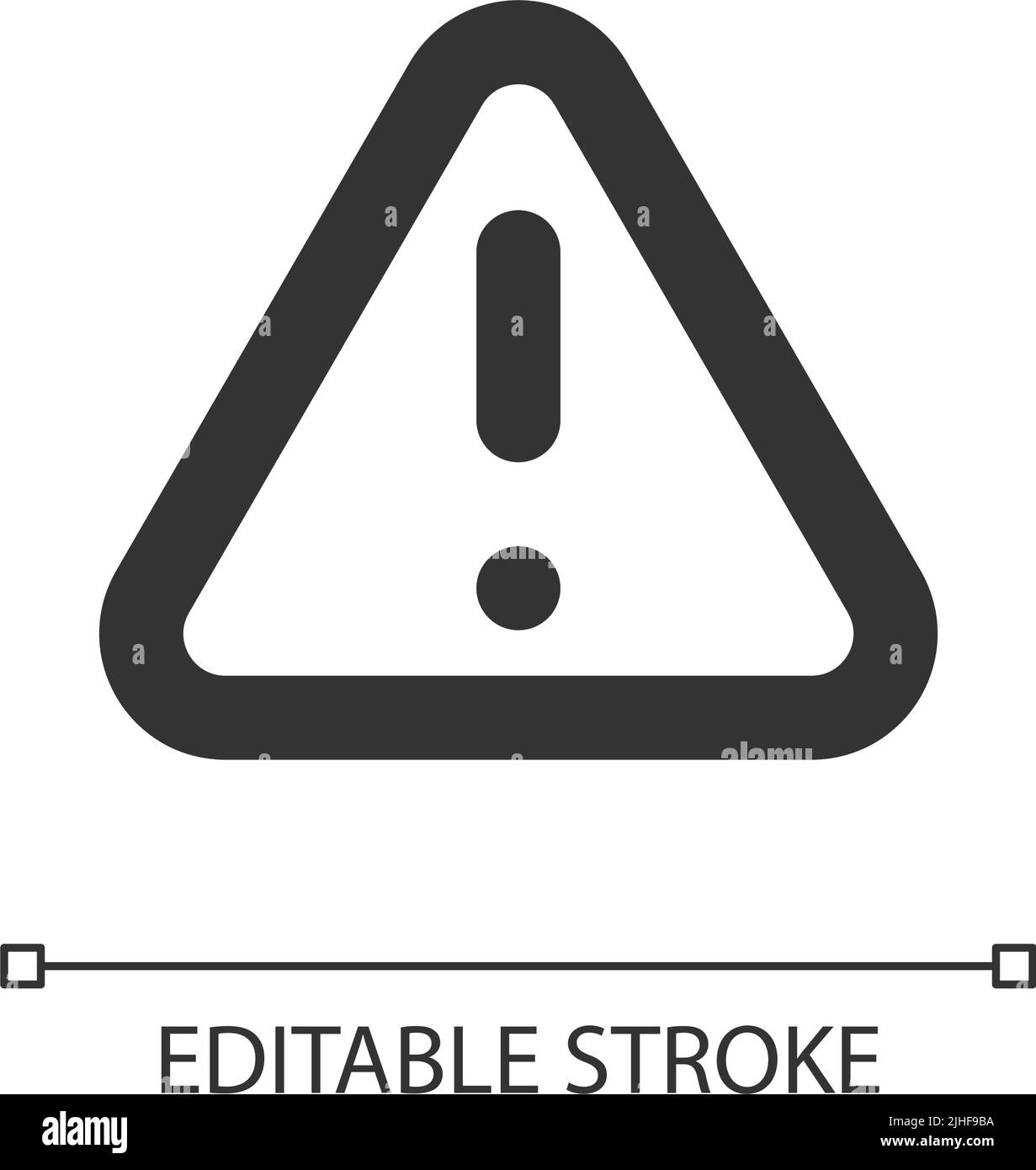 Triangle shaped caution sign pixel perfect linear ui icon Stock Vector ...