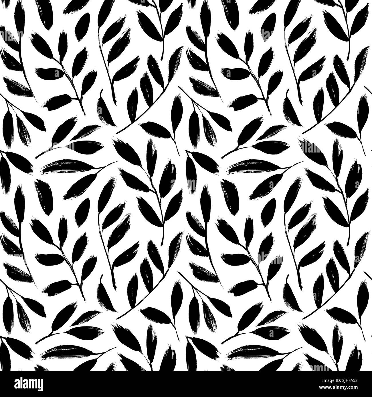Olive branch with leaves seamless pattern Black and White Stock Photos ...