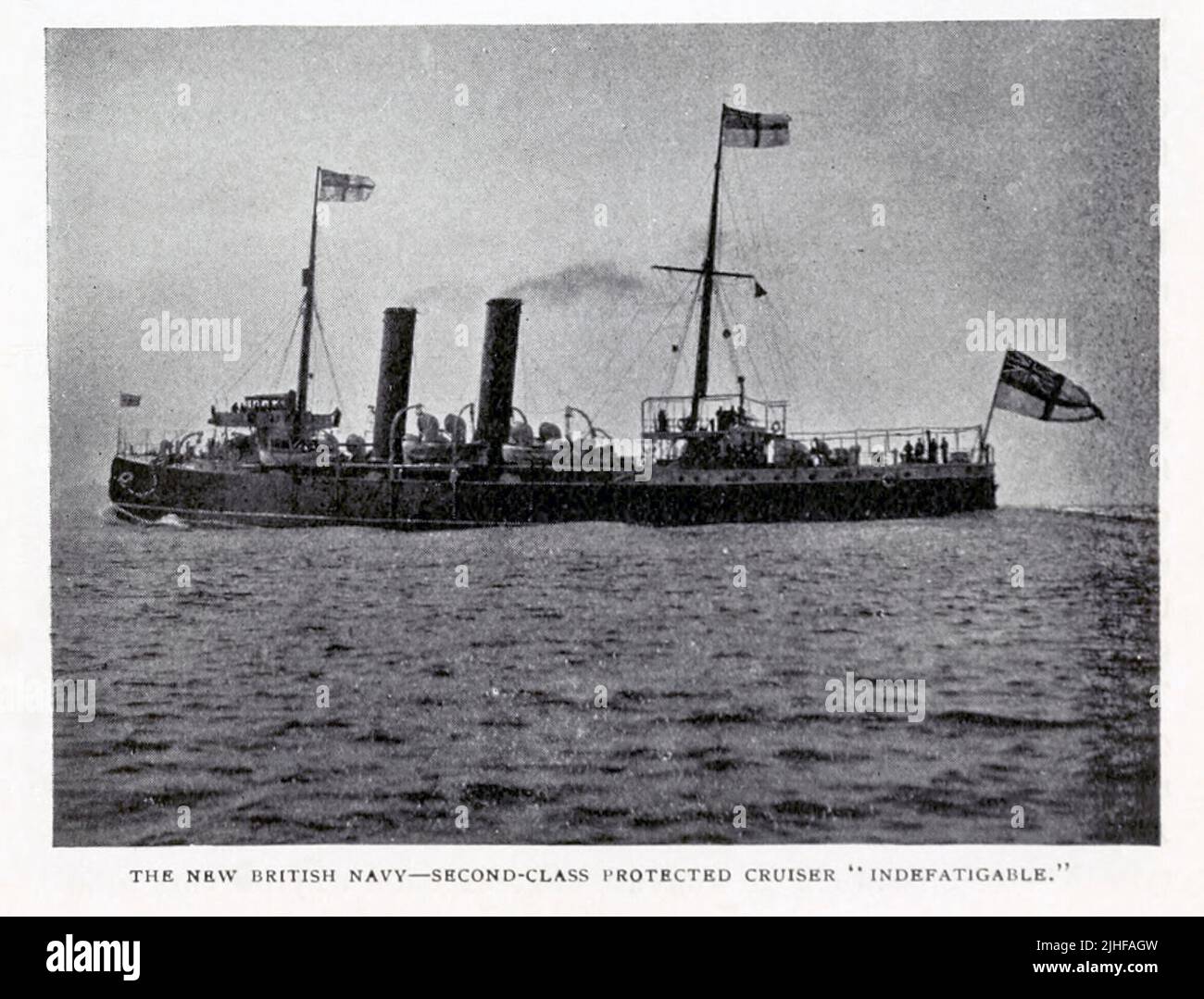 The New British Navy Second Class Protected Cruiser HMS Indefatigable ...