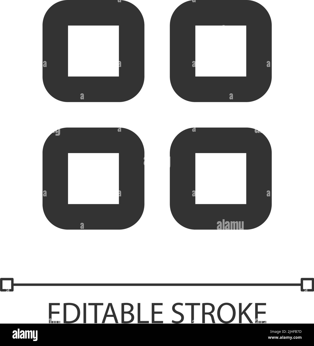 Bento like menu pixel perfect linear ui icon Stock Vector Image & Art ...