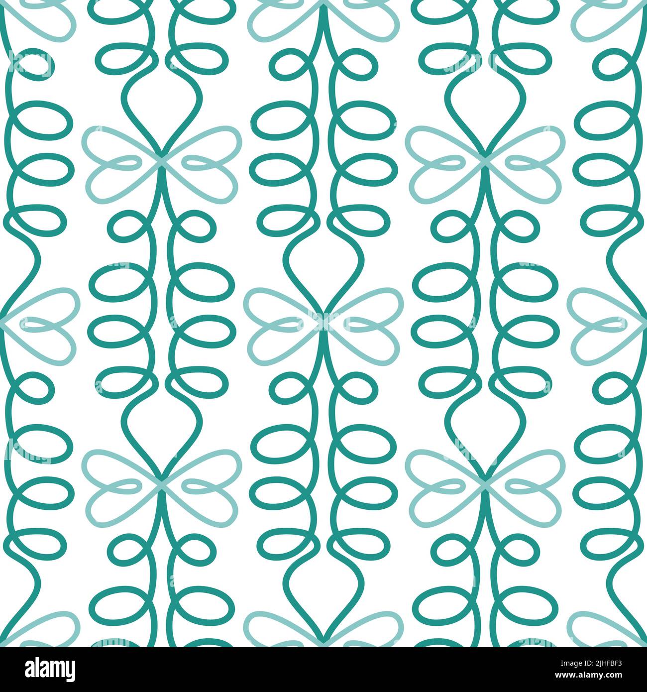 Green white pastel abstract plant swirl seamless pattern creative ...