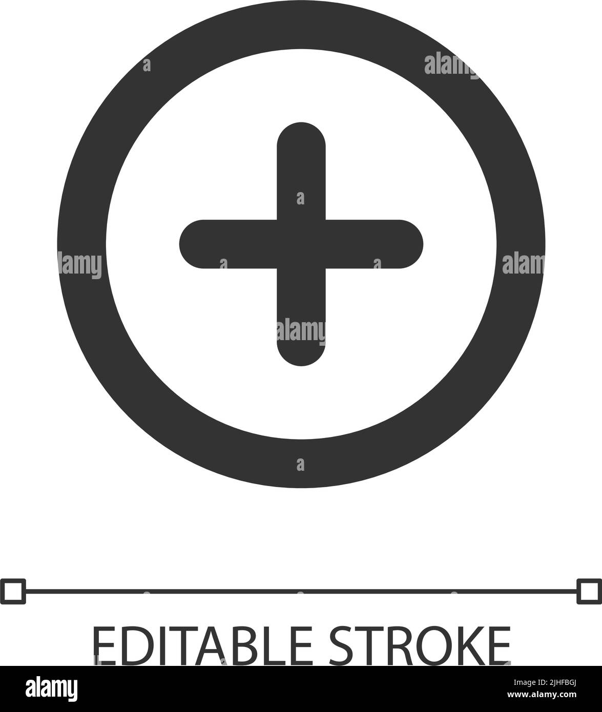 Add button pixel perfect linear ui icon Stock Vector Image & Art - Alamy