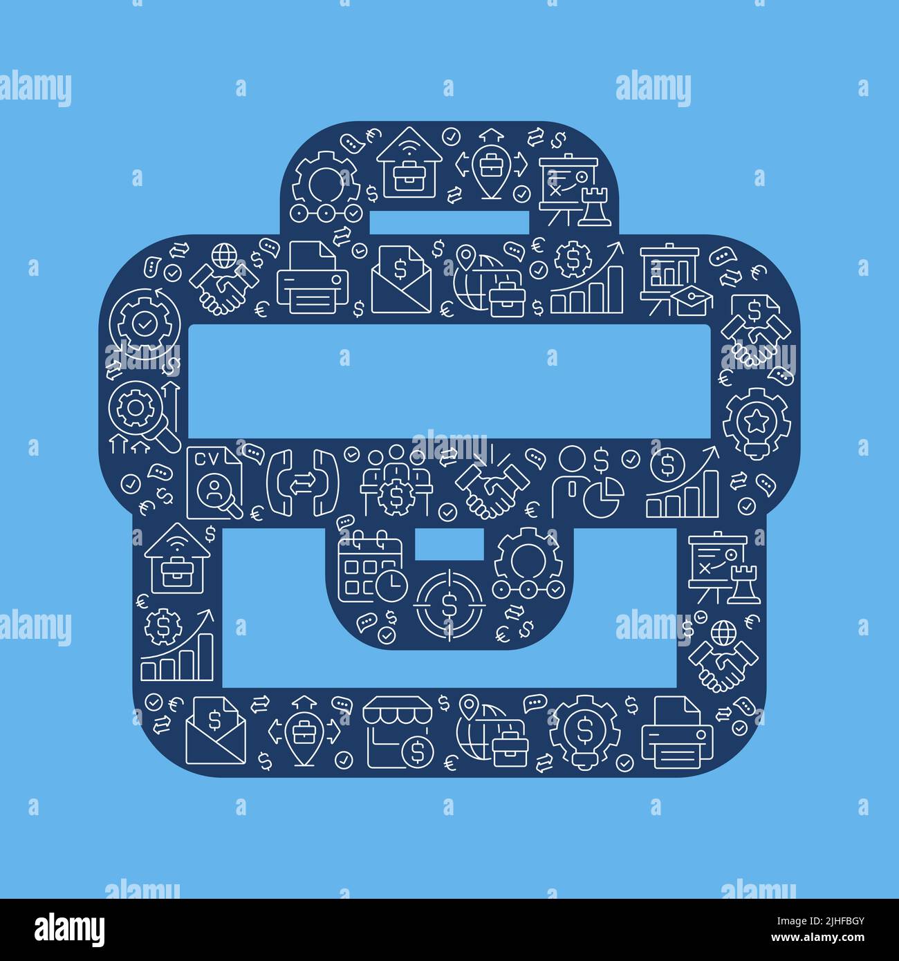 Business case pixel perfect shaped concept filled with editable linear icons Stock Vector Image ...