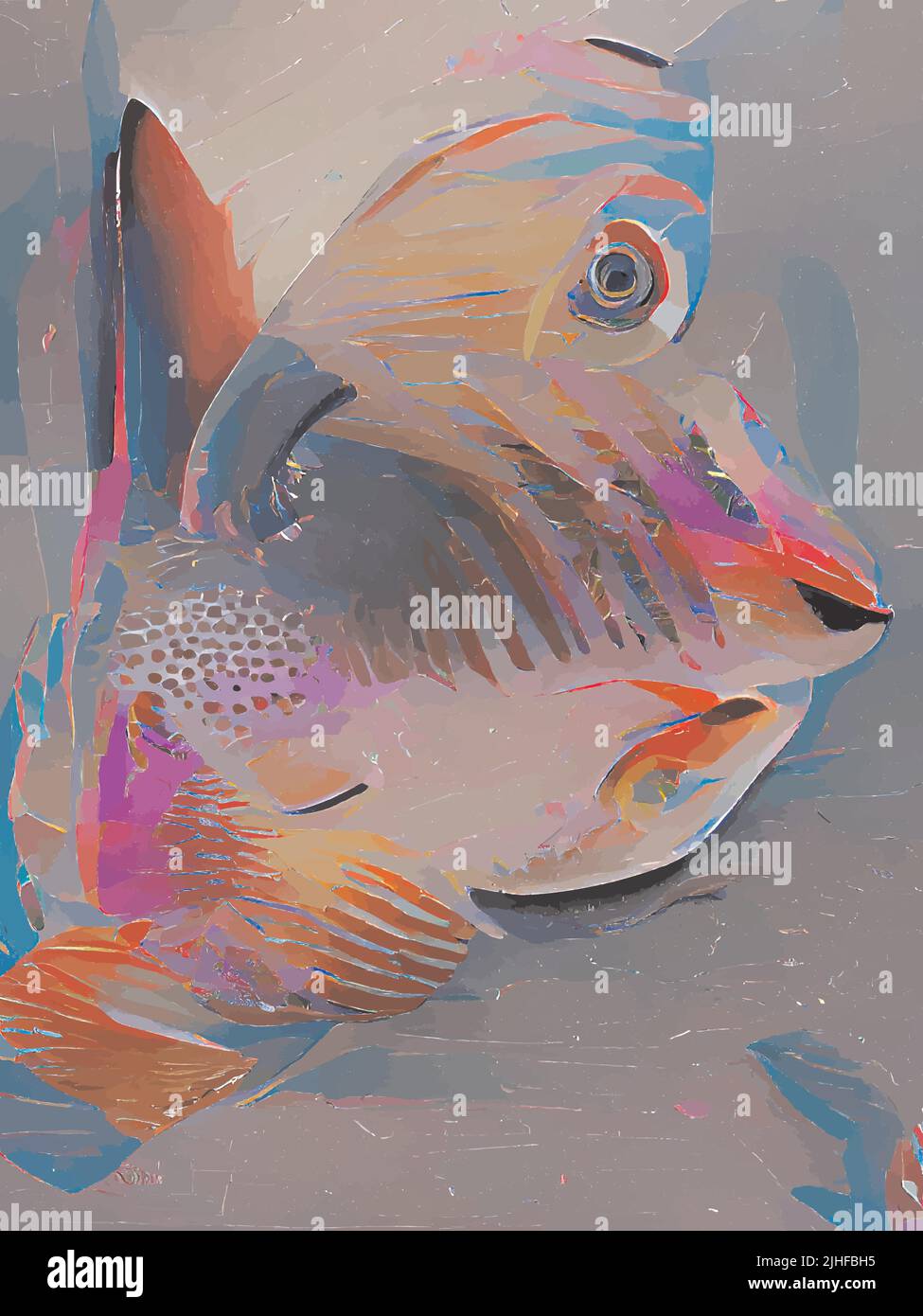 digital painting of fishes in different colours Stock Vector Image ...