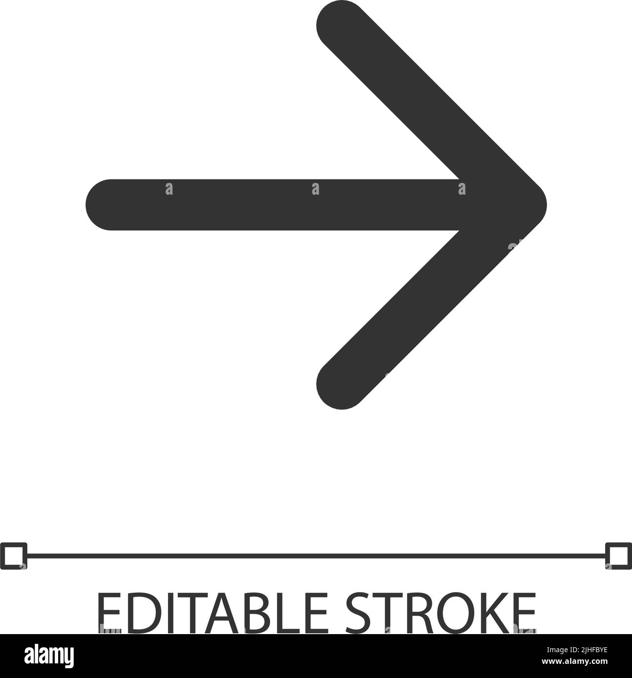 Rightwards arrow pixel perfect linear ui icon Stock Vector Image & Art - Alamy