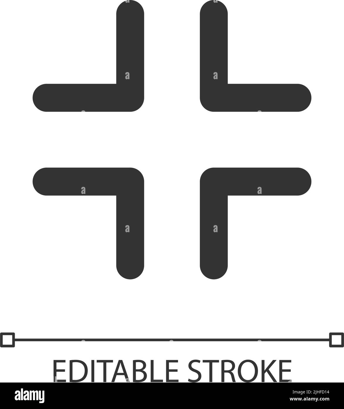 Exit full screen pixel perfect linear ui icon Stock Vector Image & Art - Alamy