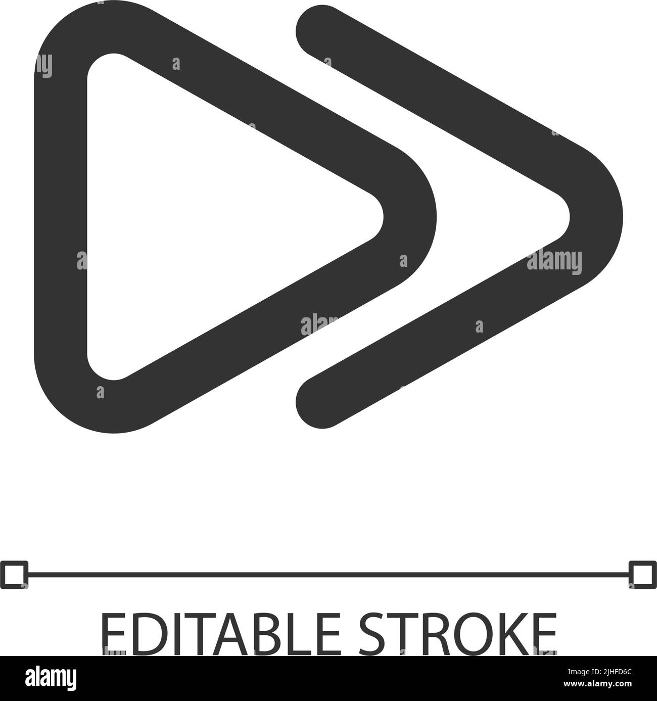 Fast forward button pixel perfect linear ui icon Stock Vector Image & Art - Alamy