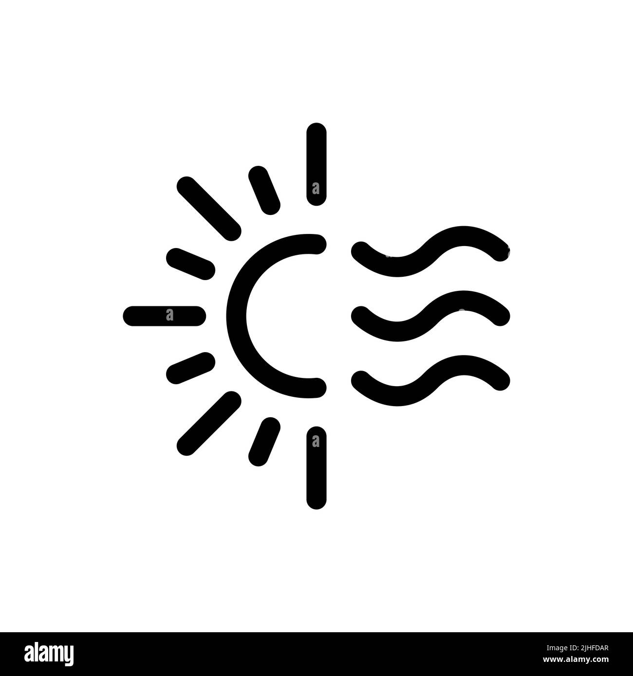 line icon waves weather design vector illustration Stock Vector Image ...