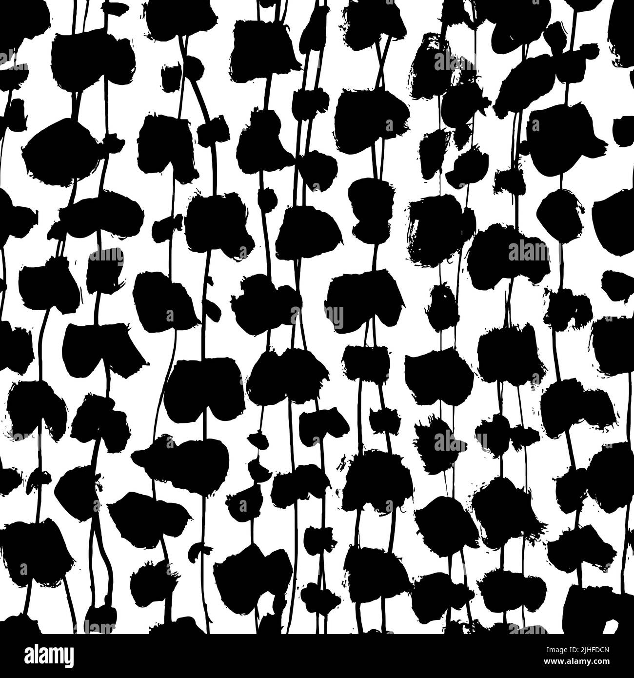 Hand drawn black ivy vector seamless pattern Stock Vector Image & Art ...