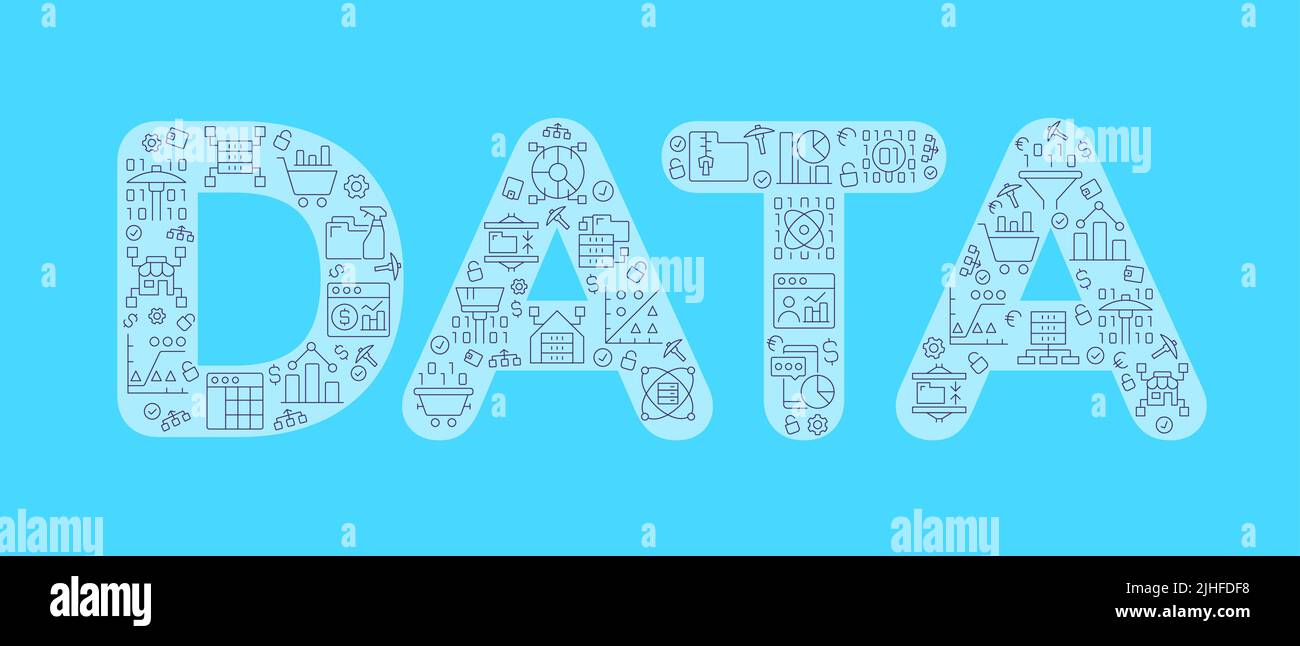 Data mining pixel perfect shaped concept filled with editable linear ... Data mining pixel perfect shaped concept filled with editable linear ...