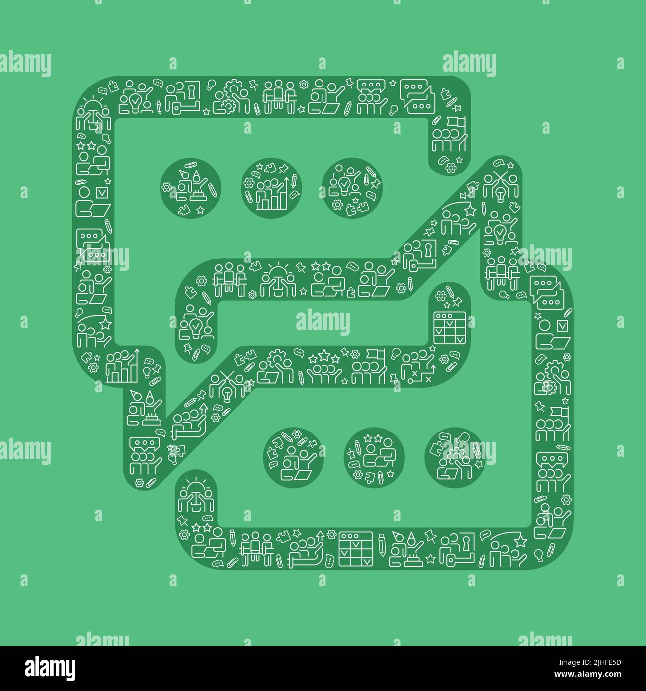 Team communication pixel perfect concept filled with editable linear ...