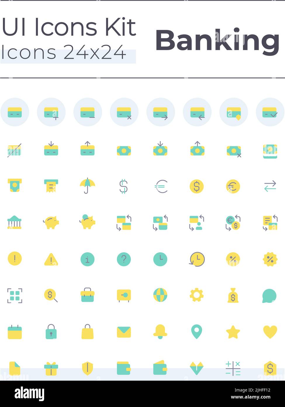 Banking and finance flat color ui icons set Stock Vector Image & Art ...