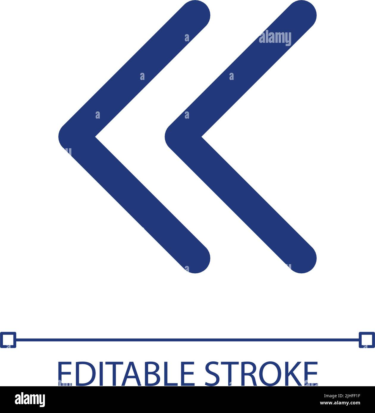 Left double arrow pixel perfect RGB color ui icon Stock Vector Image & Art - Alamy