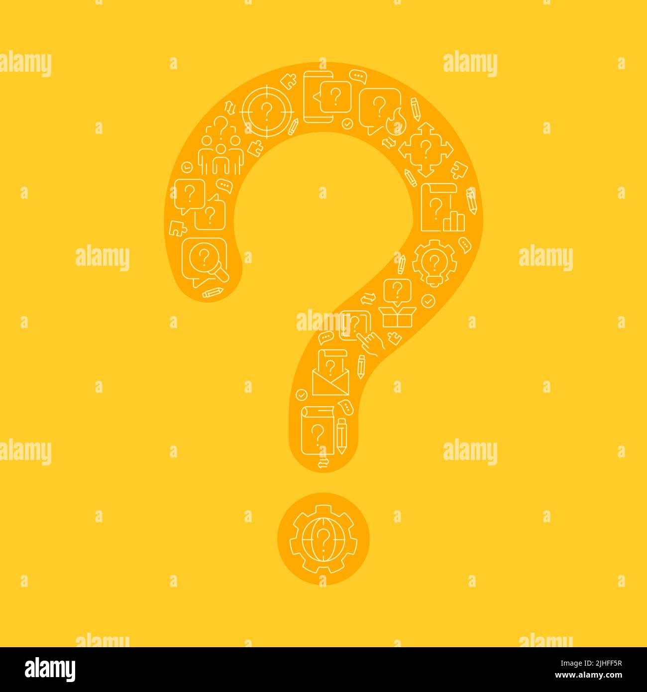 Question mark pixel perfect shaped concept filled with editable linear ... Question mark pixel perfect shaped concept filled with editable linear ...