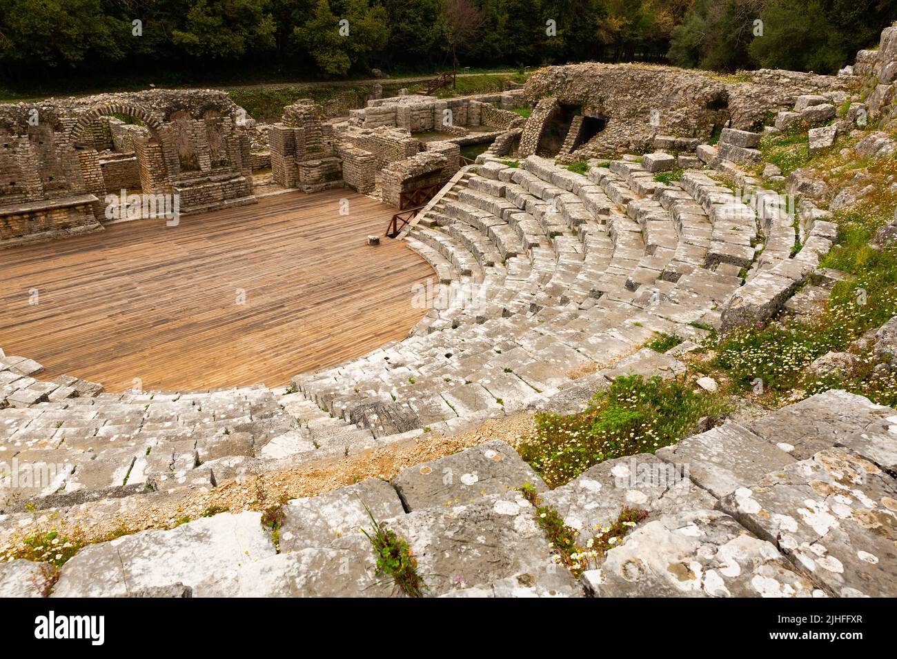 Remains of Butrint theatre in Butrint National Park Stock Photo - Alamy