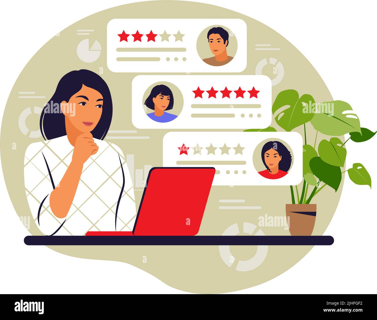 Online reviews concept. Star rating. Feedback concept. Vector ...