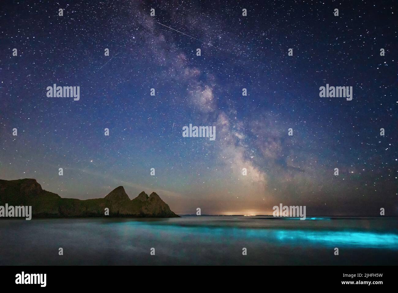 By night Three Cliffs Bay is transformed into an ethereal scene. GOWER ...