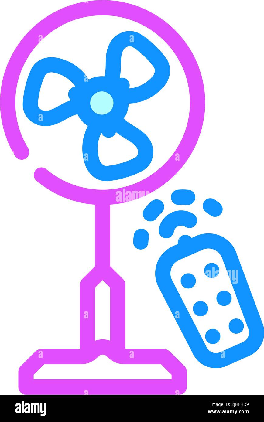 fan with remote control color icon vector illustration Stock Vector ...