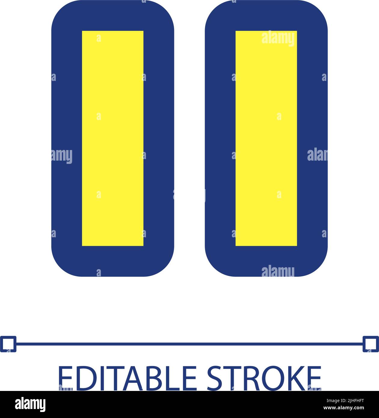 Pause button pixel perfect RGB color ui icon Stock Vector Image & Art ...