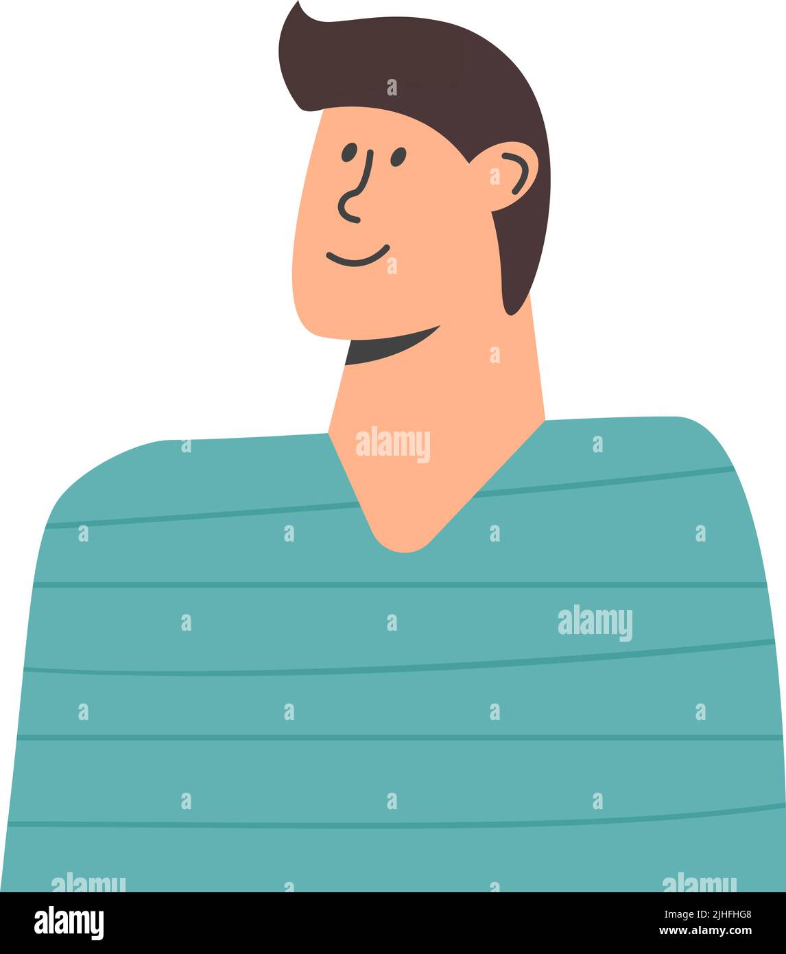 Modern vector illustration portrait one man trendy flat character style ...