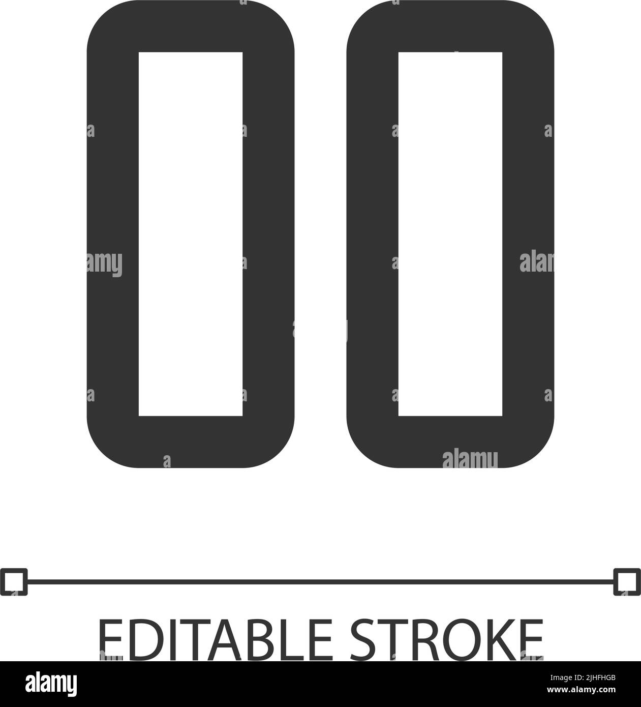 Pause button pixel perfect linear ui icon Stock Vector Image & Art - Alamy