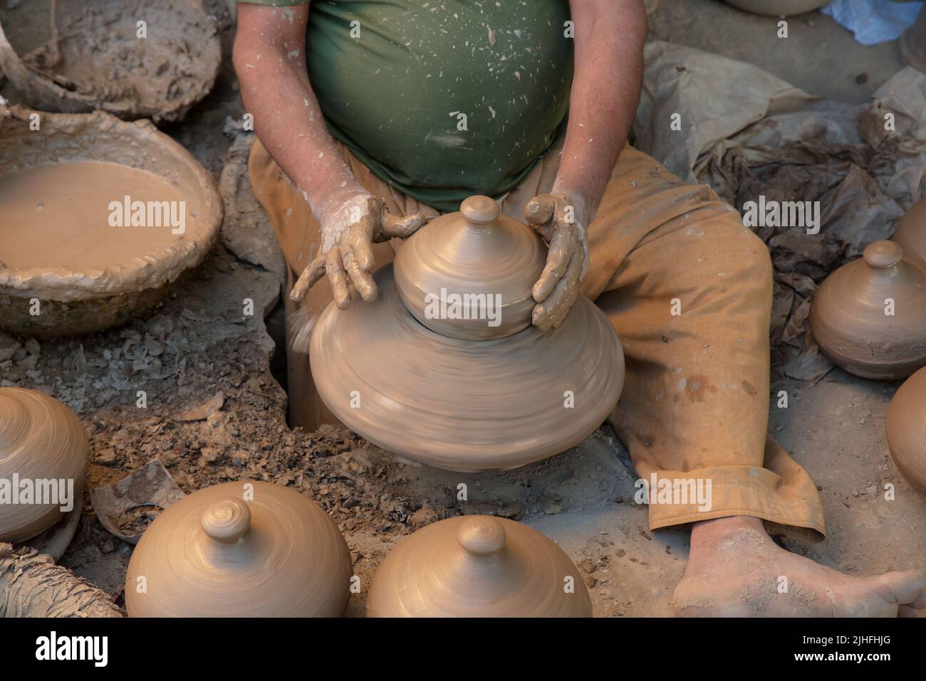 potter with wheel, The potter's wheel, also known as the potter's lathe ...
