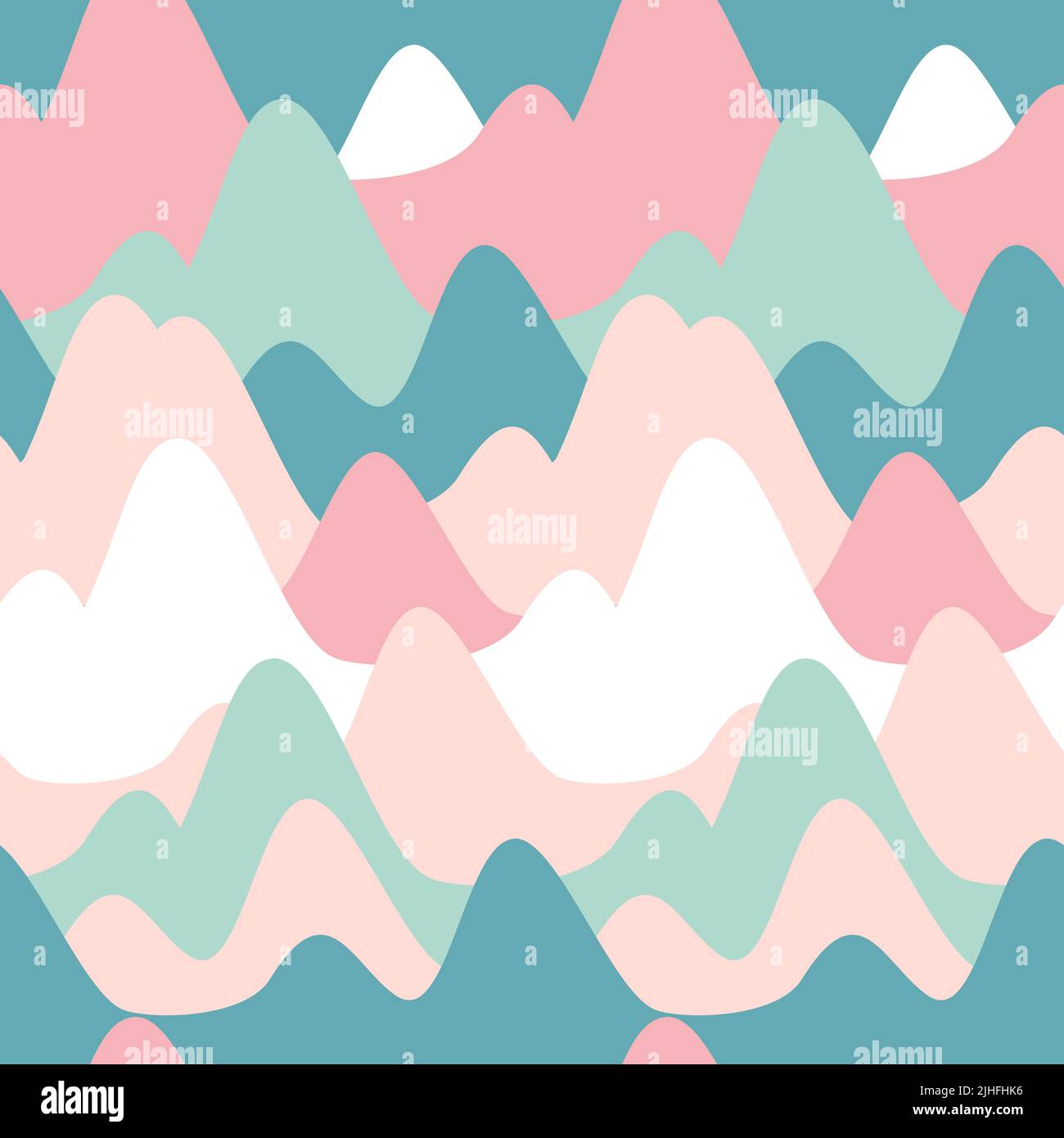Blue white pink peak mountain hill seamless pattern creative background ...