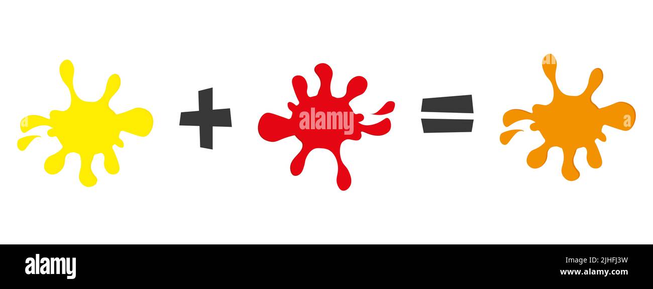 Vector illustration of a color circle worksheet for kids. Red, yellow ...