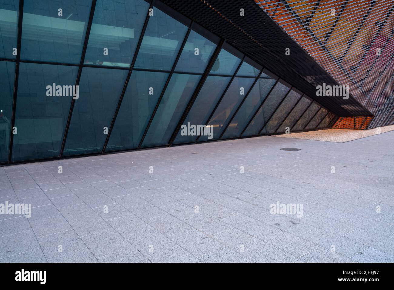 Backplate depicting a parking lot on the background of a modern ...