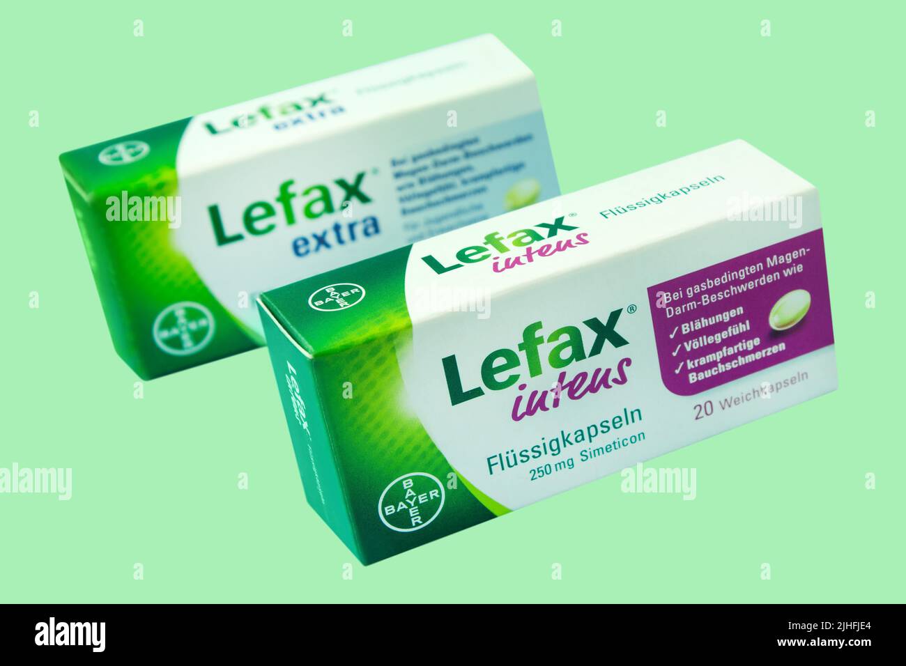 Hamburg, Germany - July 4 2022: Bayer Lefax extra und intens Kapseln ...