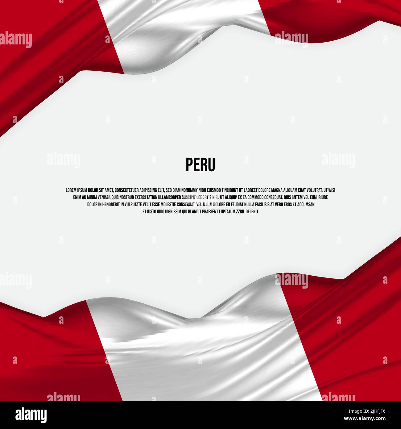 Peru flag design. Waving Peru flag made of satin or silk fabric. Vector ...