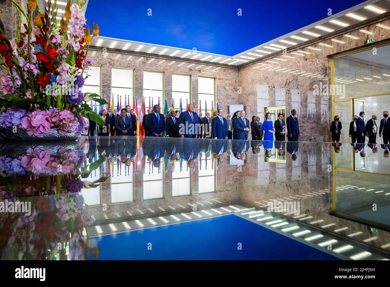 18 July 2022, Berlin: Samih Zhukri (front row, 2nd from left to right ...