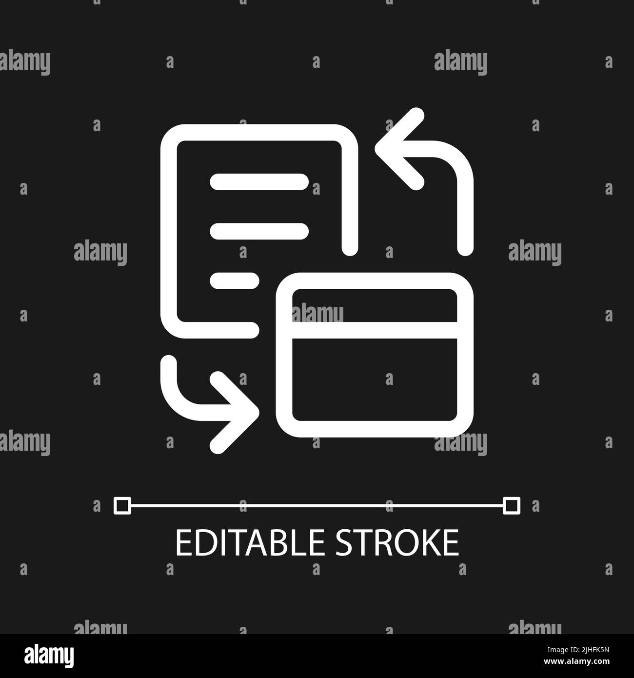 Bank account statement pixel perfect white linear ui icon for dark ...