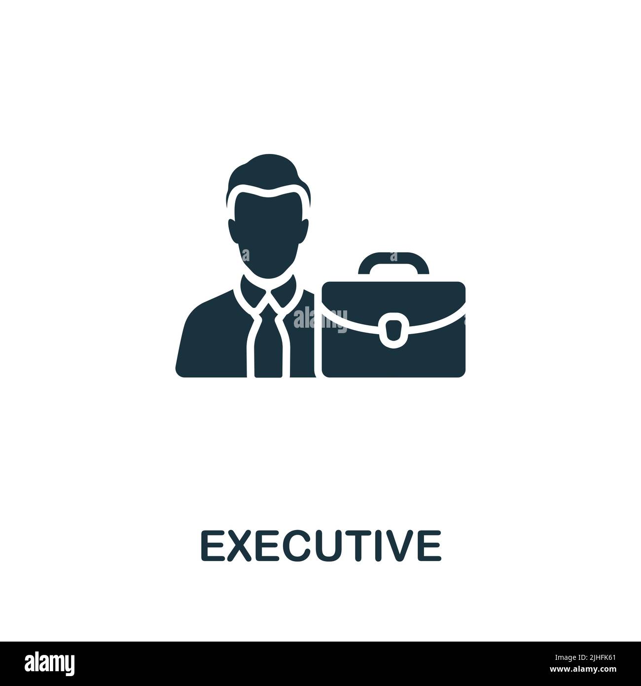 Executive icon. Monochrome simple Business Management icon for ...