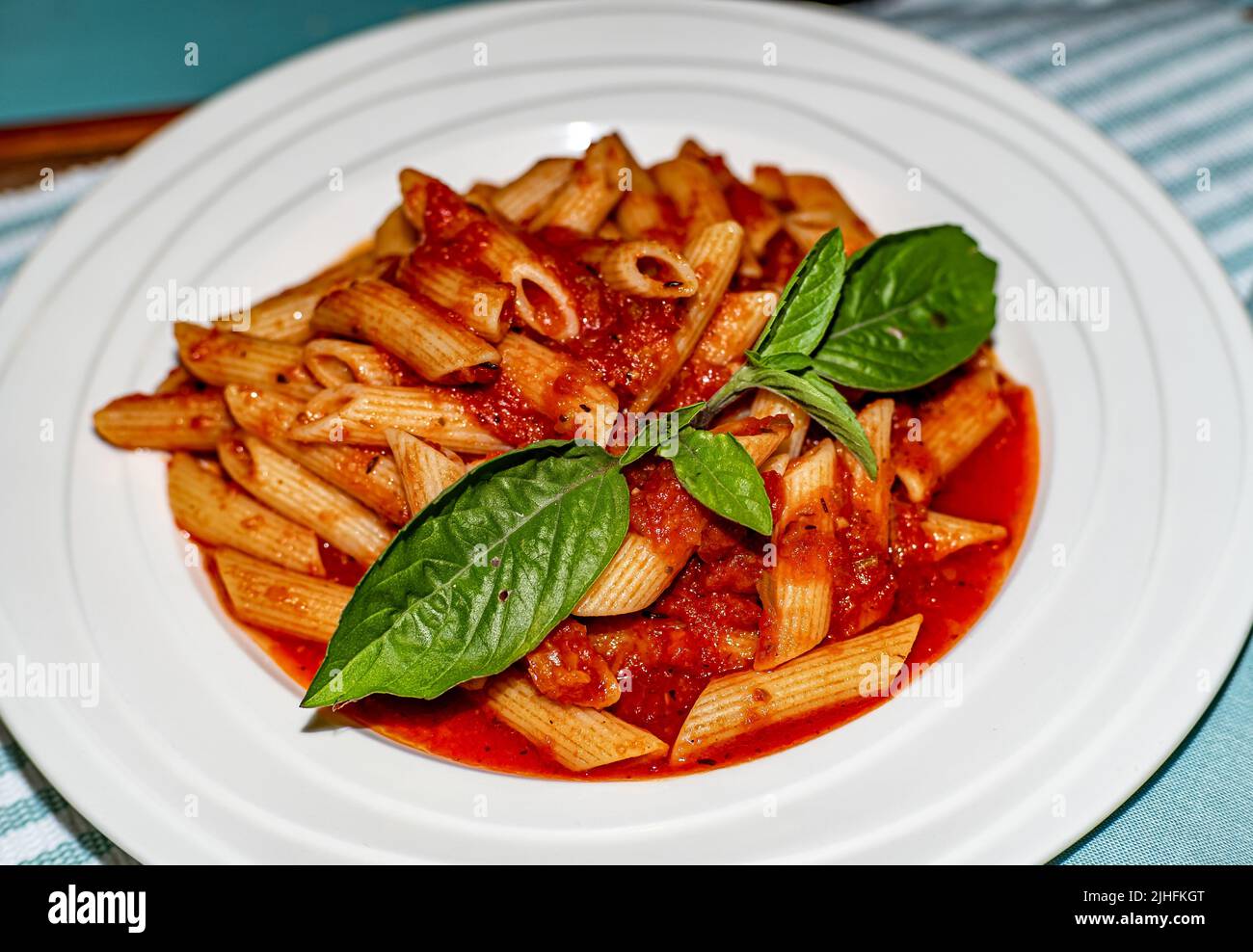 A plated Italian pasta dish close up Stock Photo - Alamy