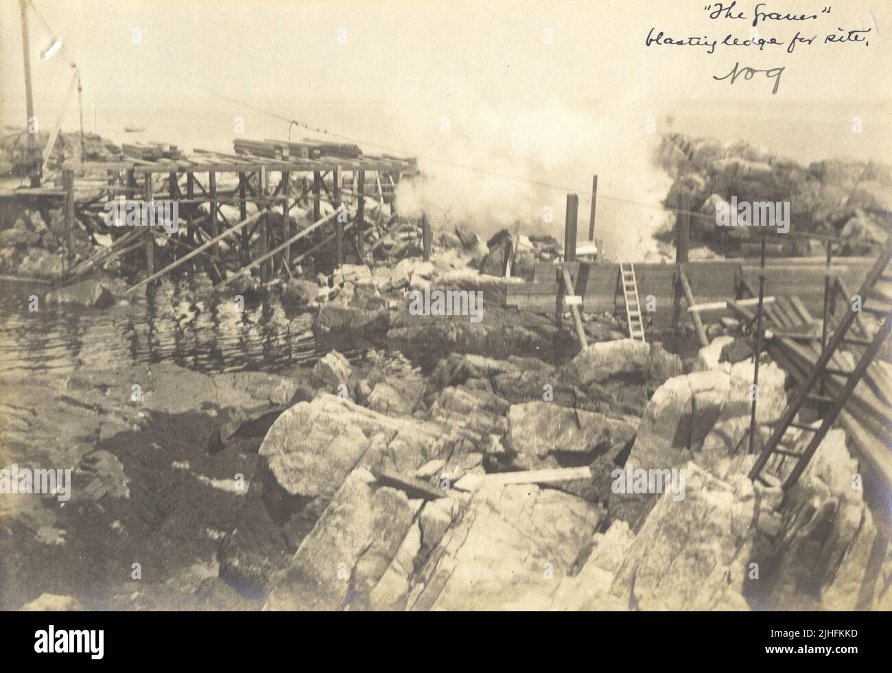 Massachusetts - Graves. The Graves, blasting ledge for site Stock Photo ...