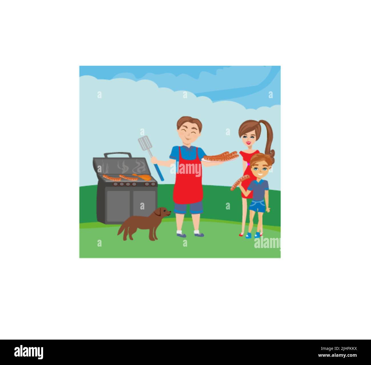 Barbecue sausage in garden Stock Vector Images - Alamy