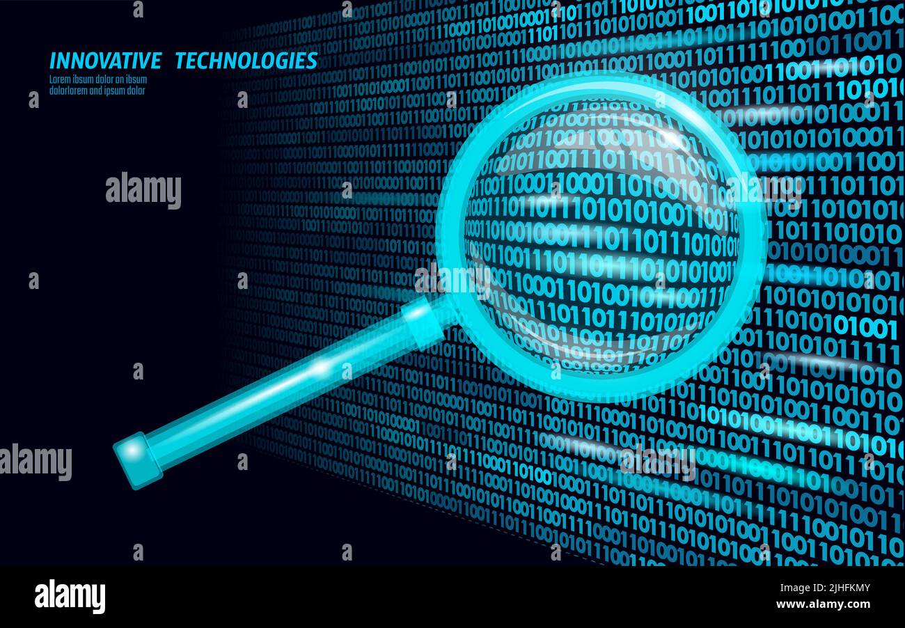 Big data analysis information. Cloud computing online storage binary code numbers. Future modern ...
