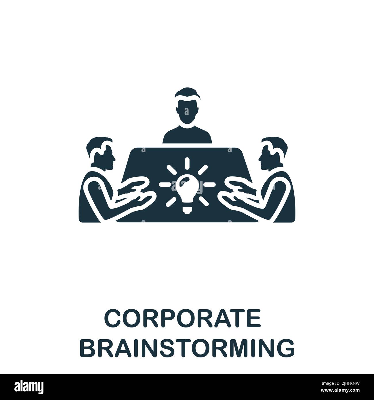 Corporate Brainstorming icon. Monochrome simple Business Management ... Corporate Brainstorming icon. Monochrome simple Business Management ...