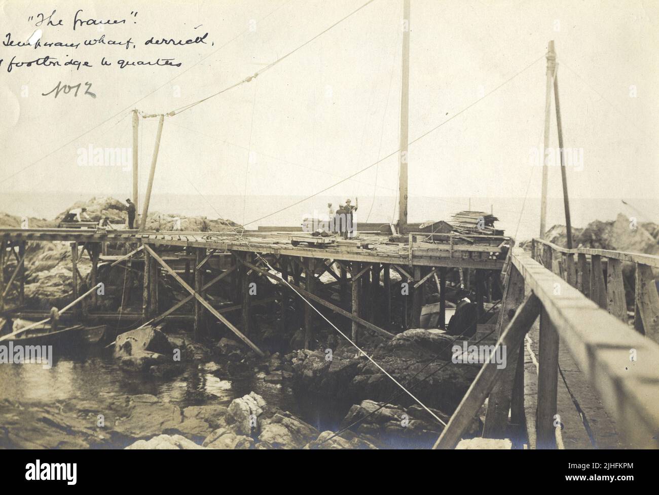 Massachusetts - Graves. The Graves, temporary wharf, derrick, and ...