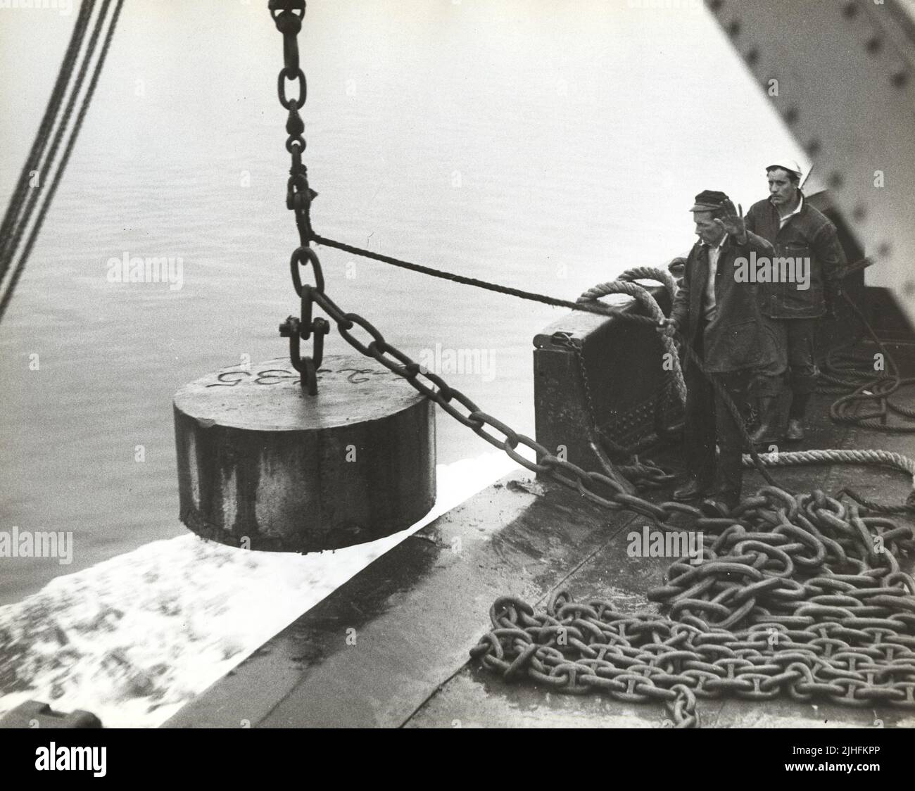 Massachusetts - Relieving Buoys. Photograph taken in June 1936 by ...
