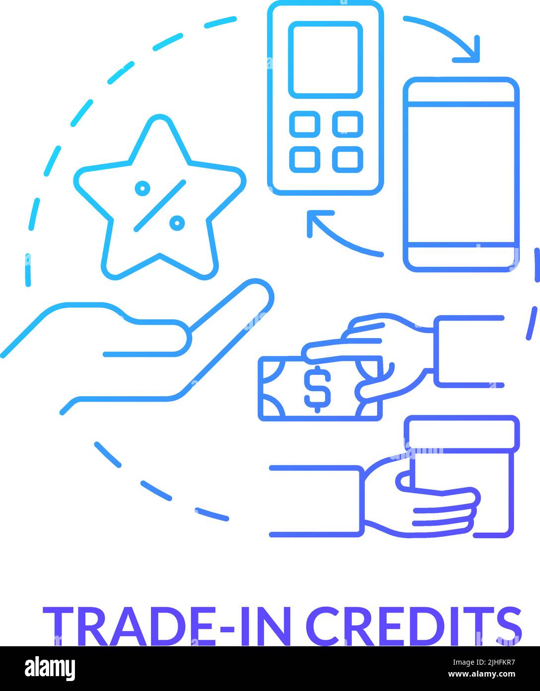 Trade in credits blue gradient concept icon Stock Vector Image & Art ...