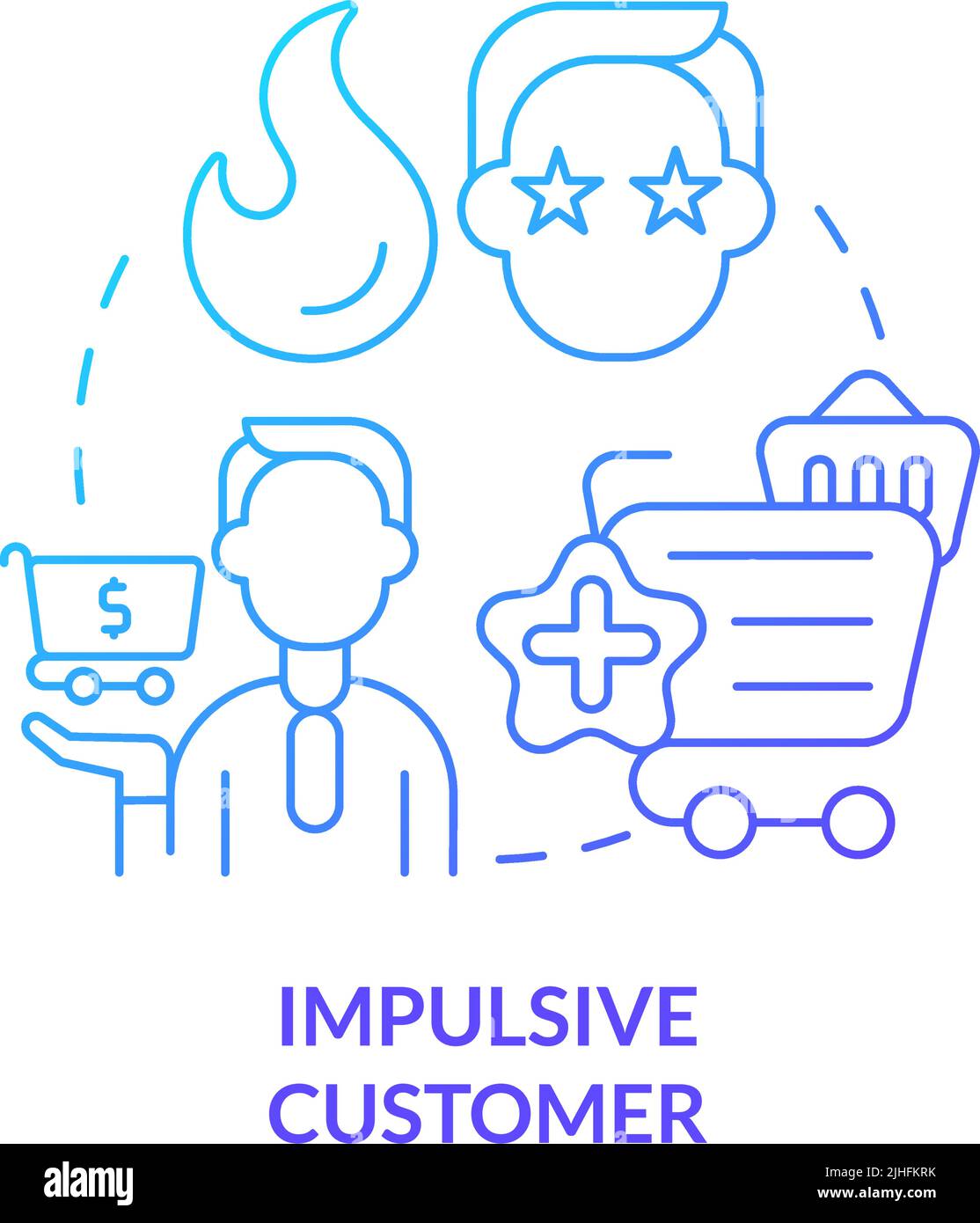 Impulsive customer blue gradient concept icon Stock Vector Image & Art ...