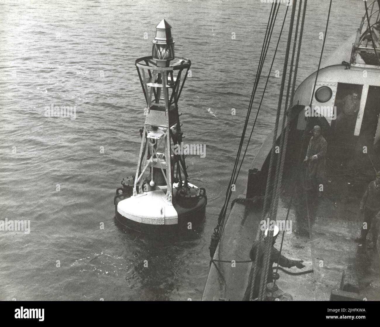 Massachusetts - Relieving Buoys. Photograph taken in June 1936 by ...