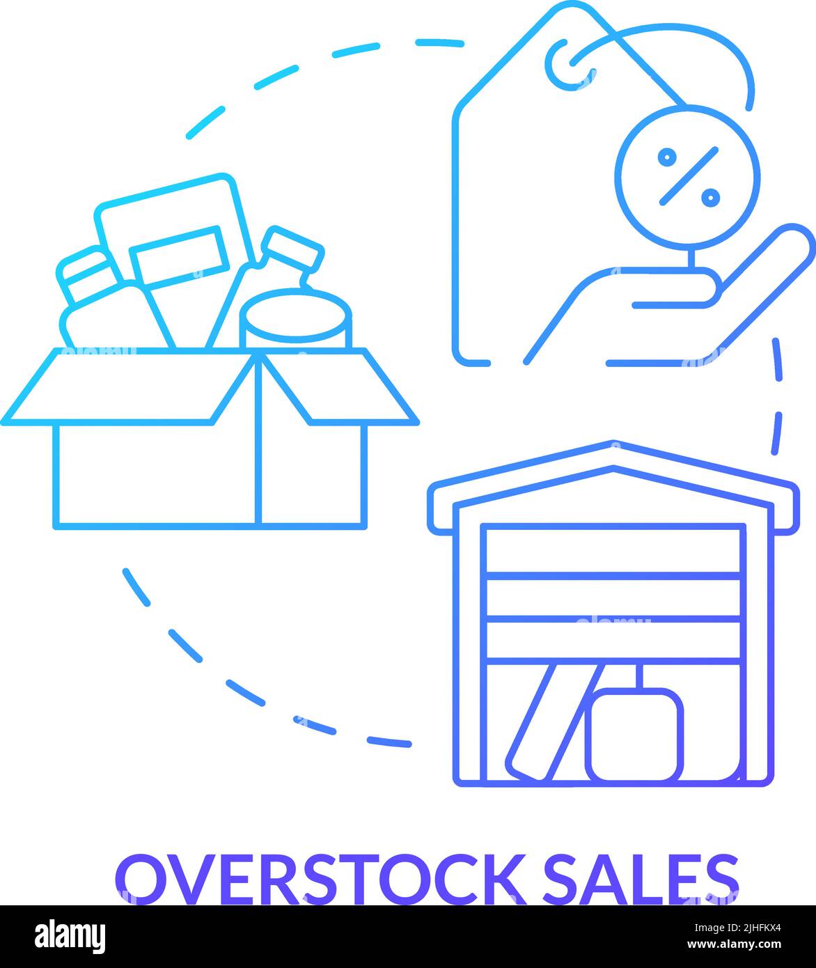 Overstock sales blue gradient concept icon Stock Vector Image & Art - Alamy