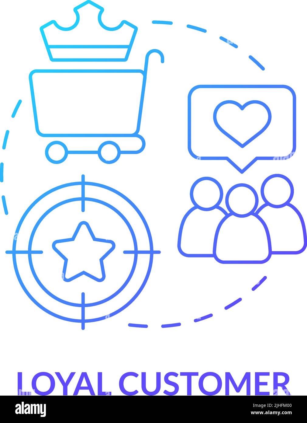 Loyal customers blue gradient concept icon Stock Vector Image & Art - Alamy