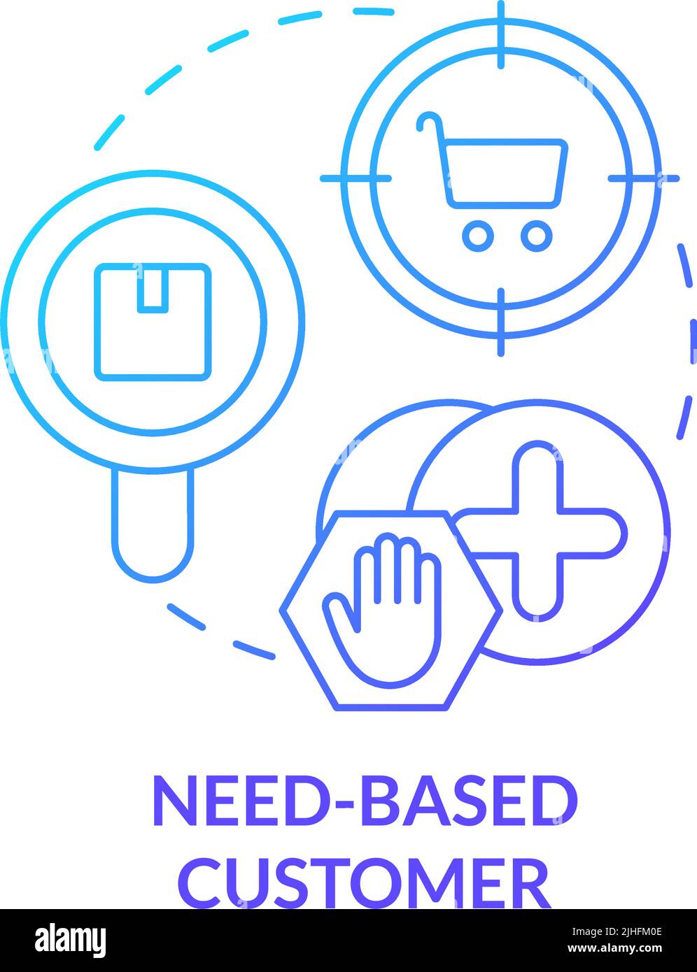 Need based customer blue gradient concept icon Stock Vector Image & Art ...