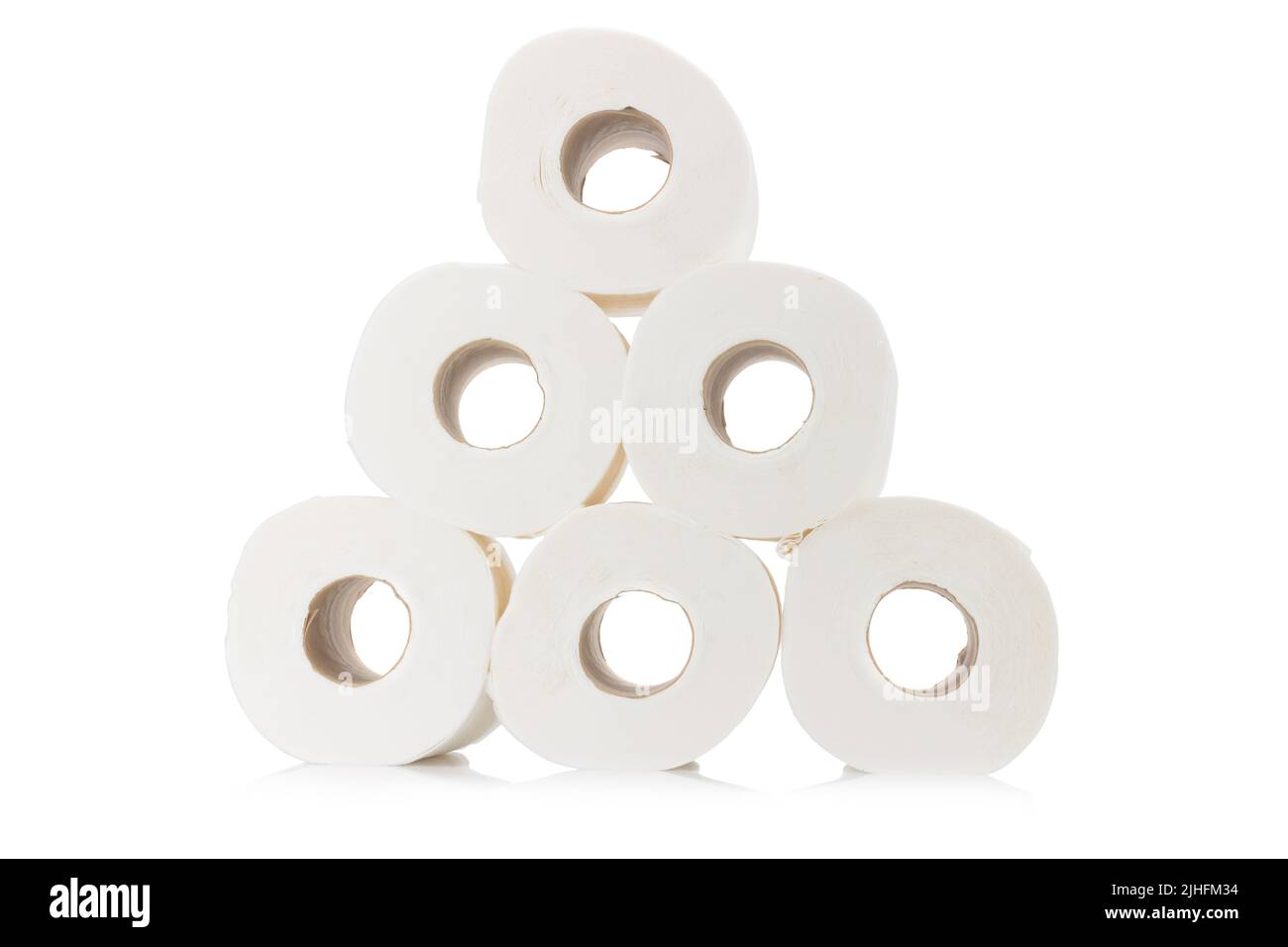 Pyramid toilet paper. roll. on white background Stock Photo - Alamy