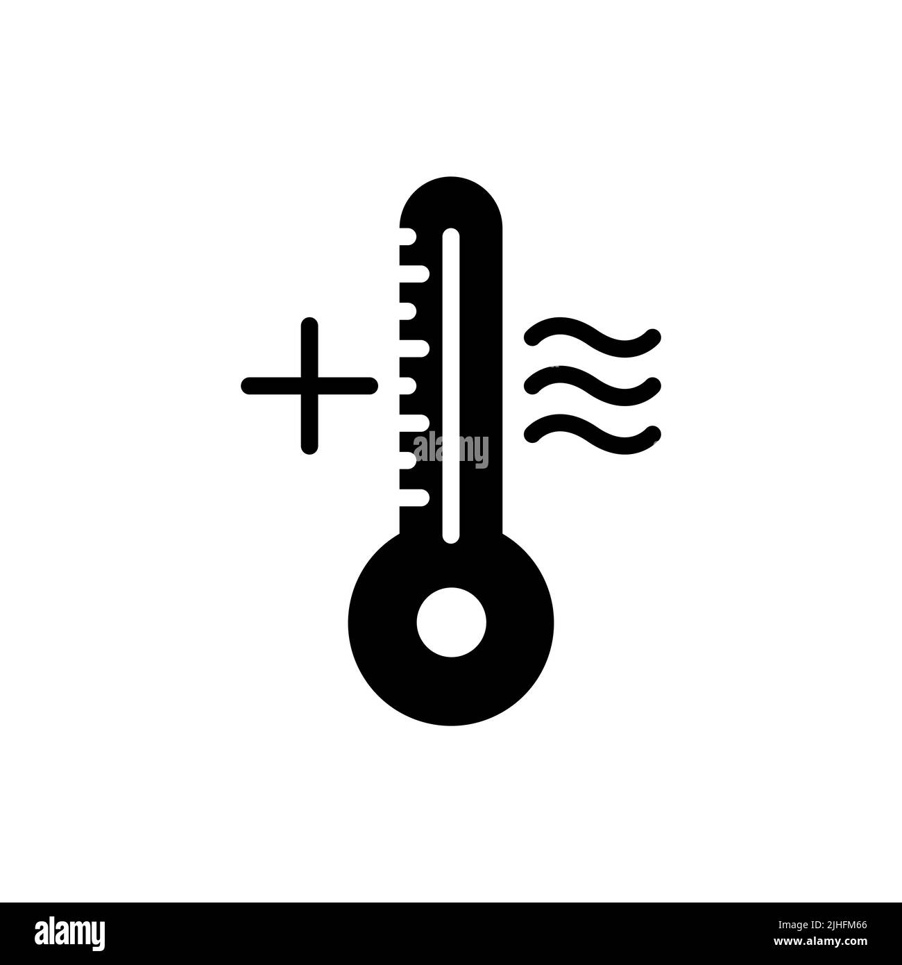 thermometer heat weather icon symbol isolated on white background Stock ...