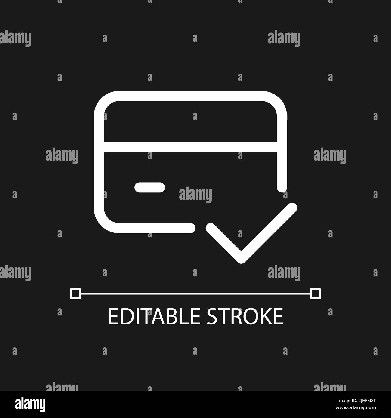 Successful transaction pixel perfect white linear ui icon for dark ...